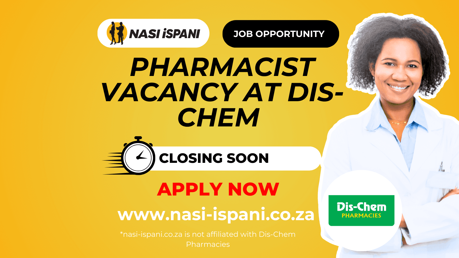 Pharmacist Job Opportunity At Dis-Chem Pharmacies | NASI ISPANI