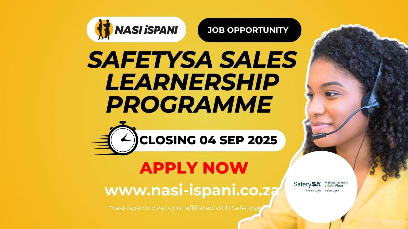 SafetySA Sales Learnership Programme | NASI ISPANI