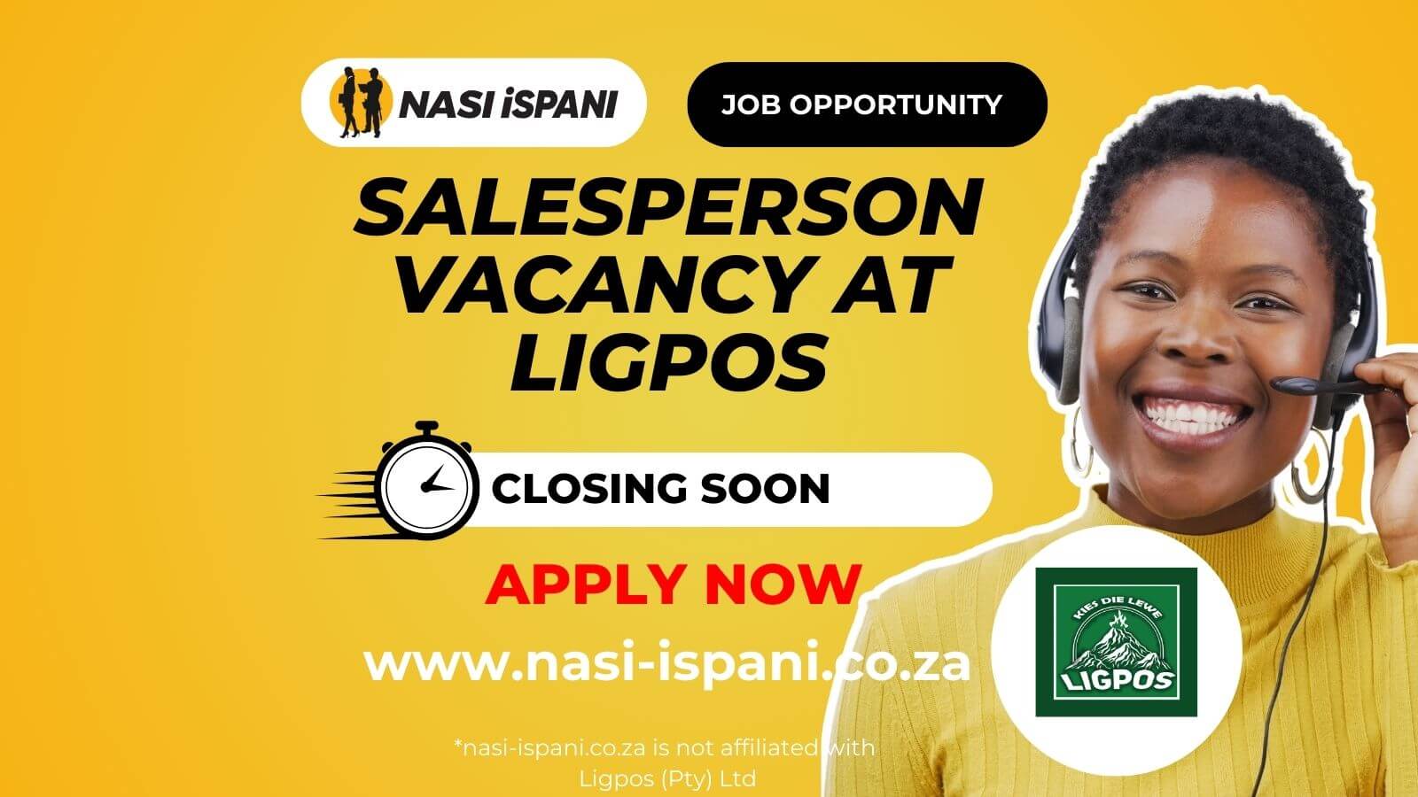 Salesperson Vacancy At Ligpos (Pty) Ltd | NASI ISPANI
