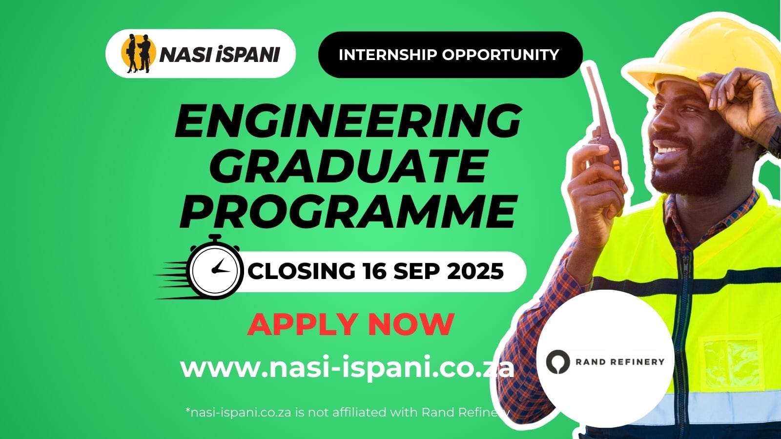 Engineering In Training Graduate Programme At Rand Refinery (10 Posts) | NASI ISPANI