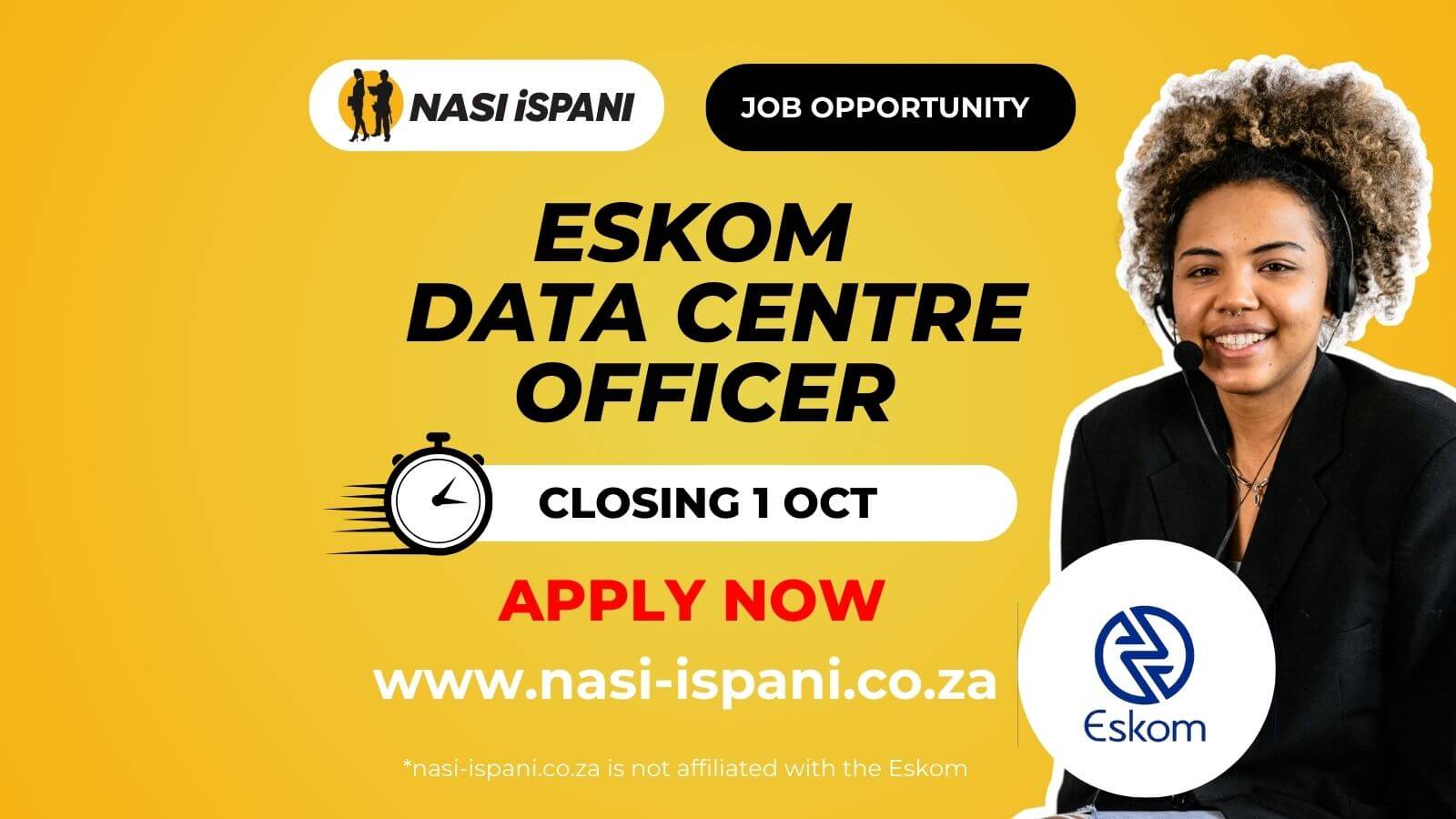Eskom Careers: Data Centre Officer X5 | NASI ISPANI