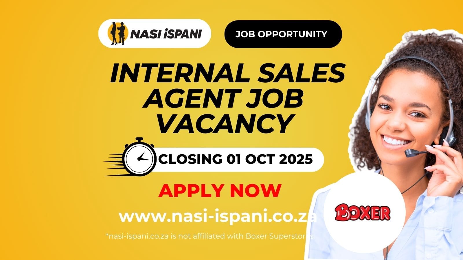 Internal Sales Agent Job Opportunity At Boxer Superstores | NASI ISPANI