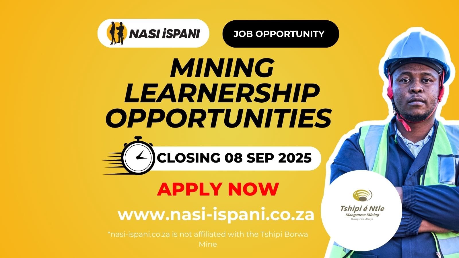 Mining Learnership Opportunities At Tshipi Borwa Mine | NASI ISPANI