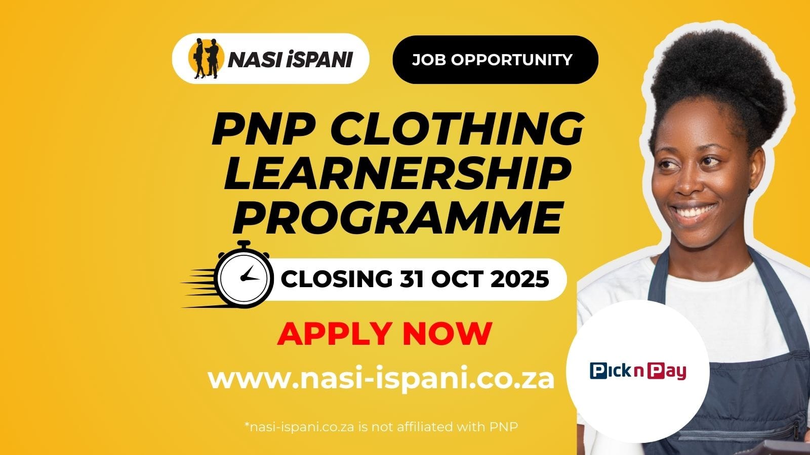 PnP Clothing Learnership Programme (2026) | NASI ISPANI