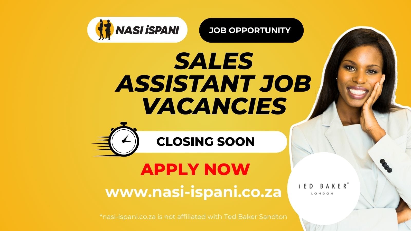 Sales Assistant Job Opportunity At Ted Baker Sandton | NASI ISPANI
